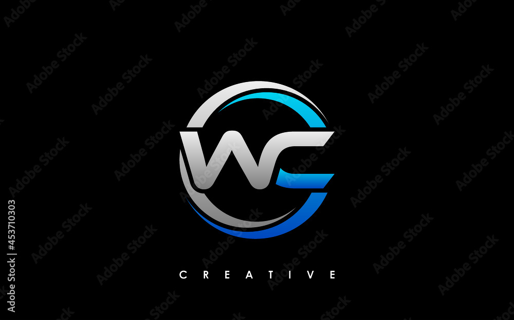WC Letter Initial Logo Design Template Vector Illustration Stock Vector ...