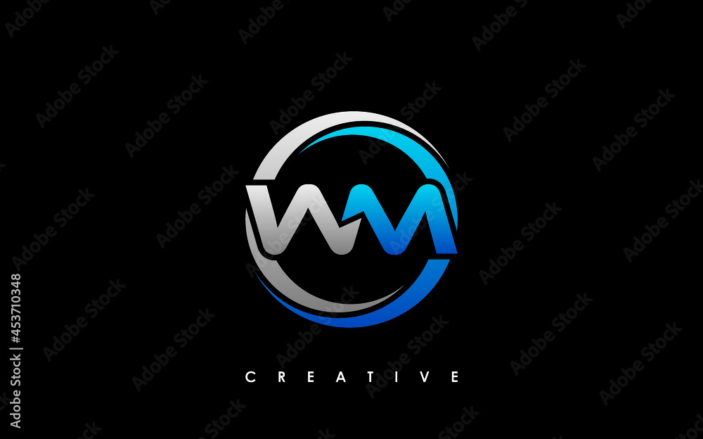WM Letter Initial Logo Design Template Vector Illustration Stock Vector ...