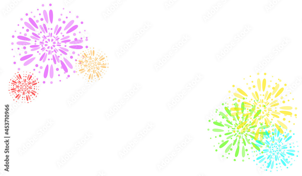 white background with colorful fireworks Stock Illustration | Adobe Stock