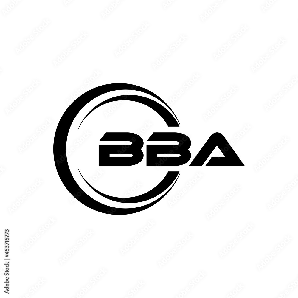 BBA letter logo design with white background in illustrator, vector ...