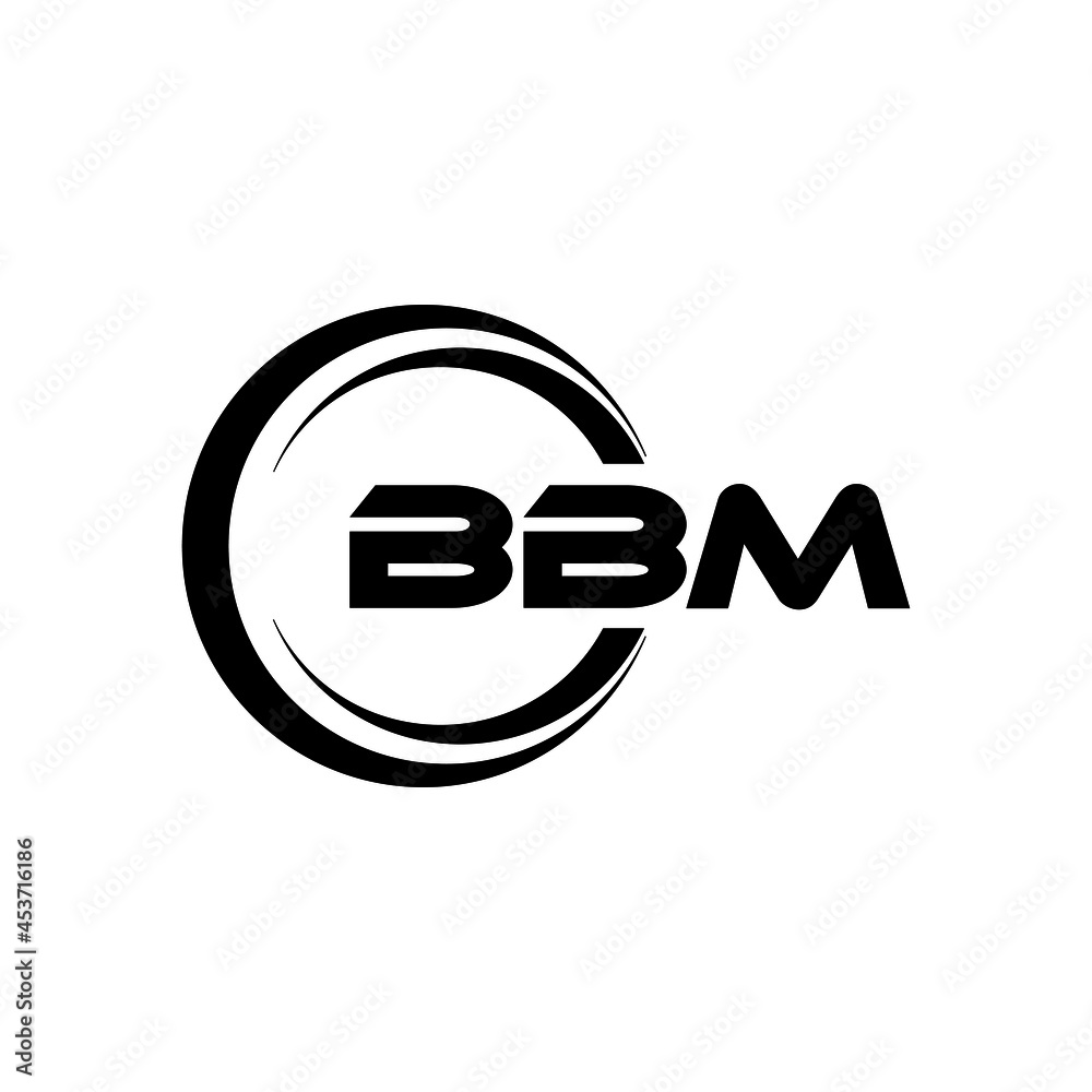 Vecteur Stock BBM letter logo design with white background in ...