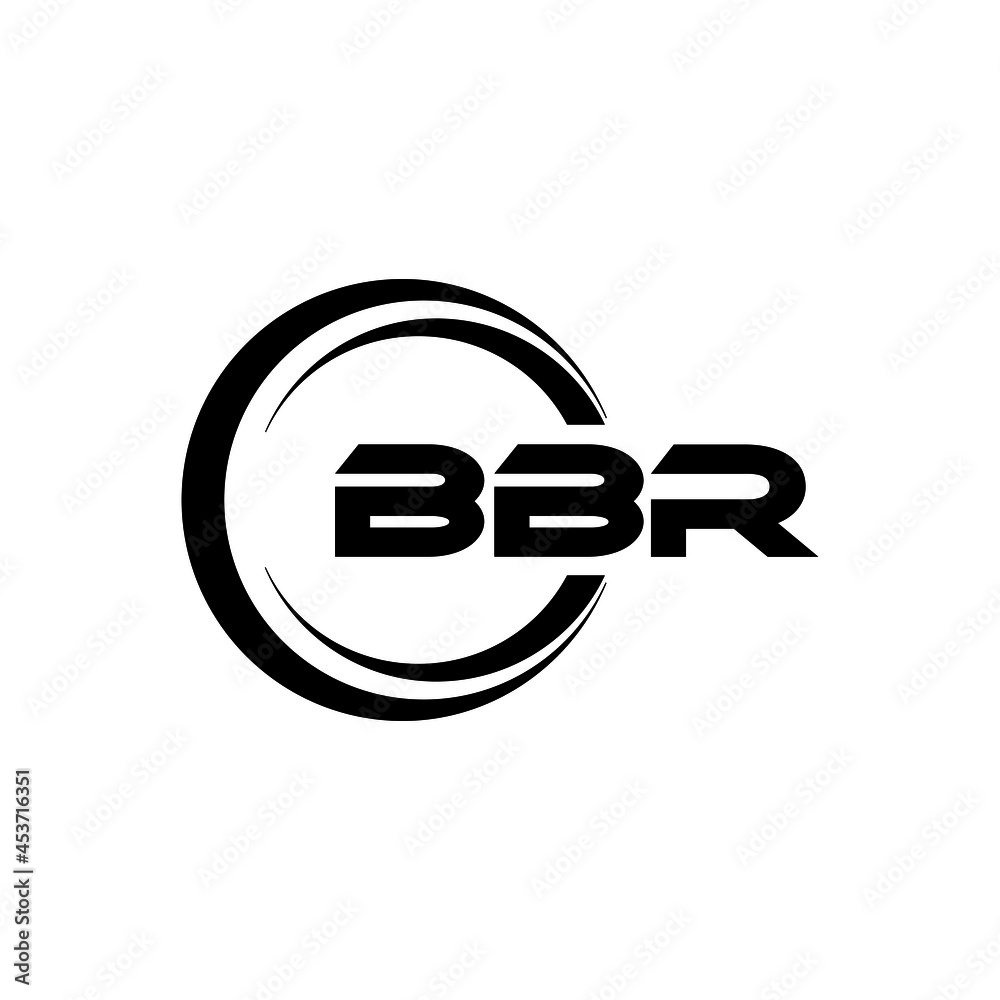 BBR letter logo design with white background in illustrator, vector ...