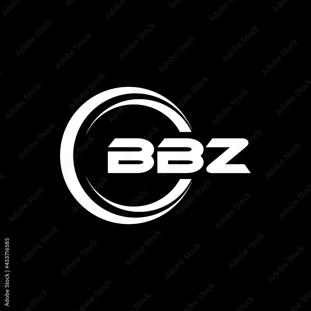 BBZ letter logo design with black background in illustrator, vector ...