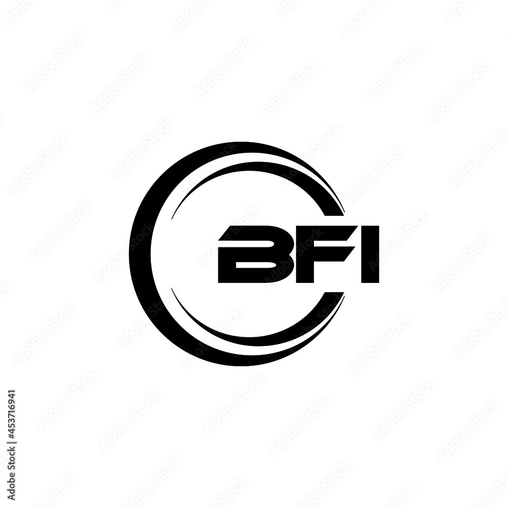 BFI letter logo design with white background in illustrator, vector ...