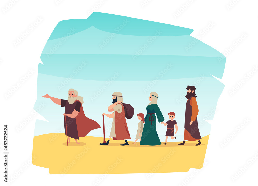 Vetor de Old Testament exodus israelites of Egypt, flat vector ...