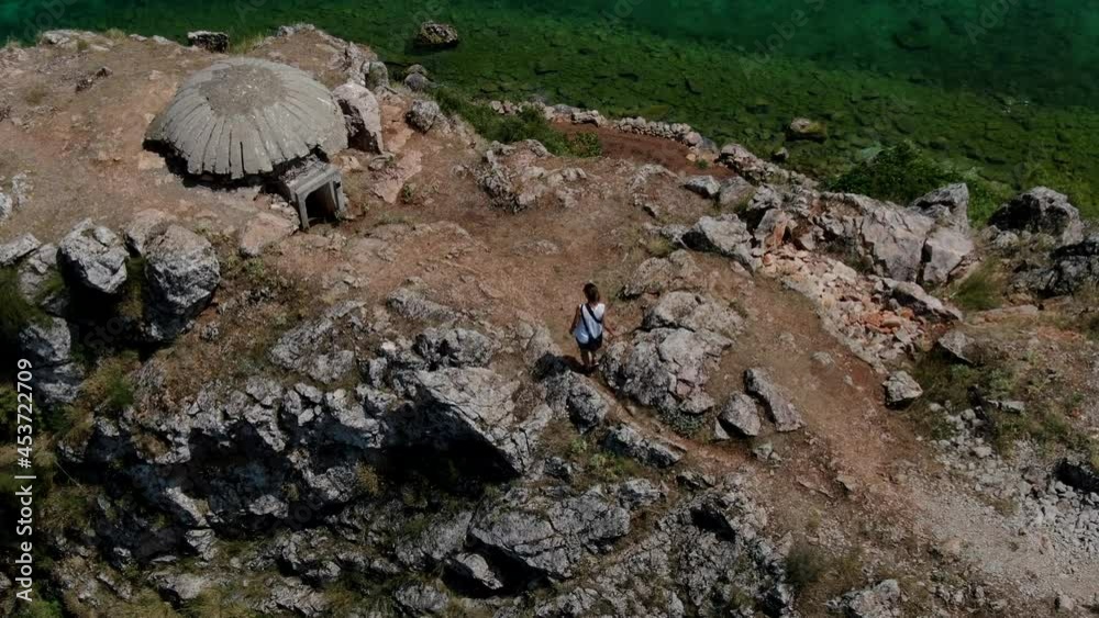 Person exploring the decrepit historic cold war bunkers at Lin Village ...