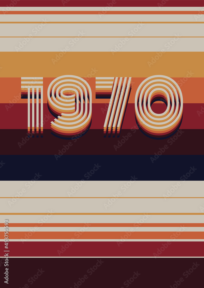 1970s Background, Vintage Color Stripes, Template for 70s Style Posters ...