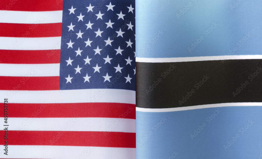 fragments of the national flags of the United States and Republic of ...