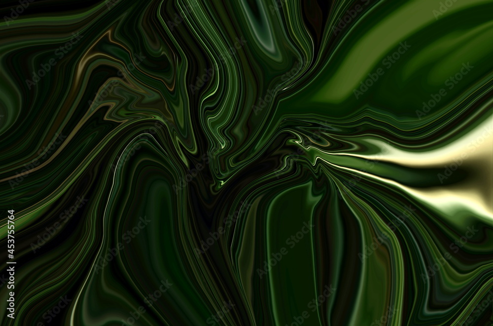 Psychedelic dark green colour trippy abstract art background design ...