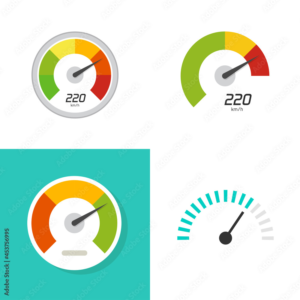 Vetor de Measure speed meter gauge or speedometer indicator performance ...