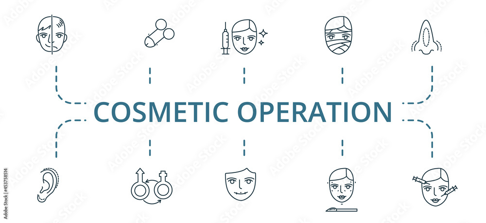 Cosmetic Operation icon set. Contains editable icons theme such as ...