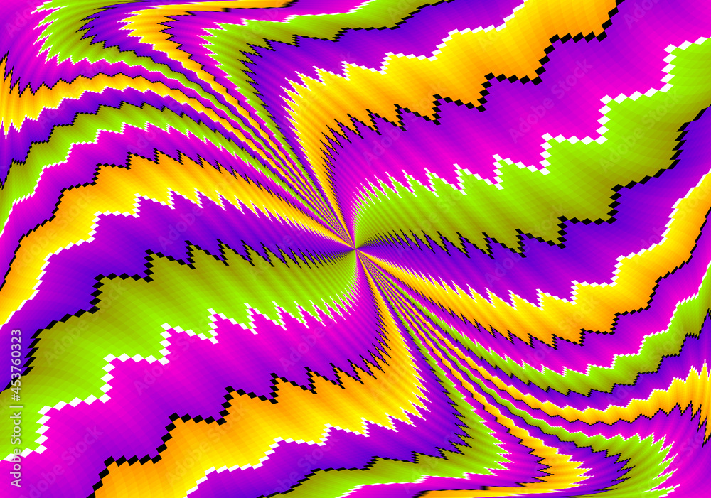 Pixel background with colorful motion illusion. Stock Vector | Adobe Stock