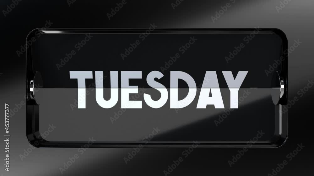 Days of a week flip calendar - from Sunday to Saturday, seamless loop ...