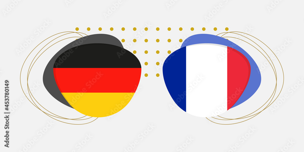 Germany and France flags. French and German national symbols with ...