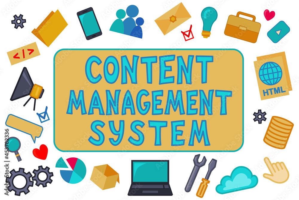 Colorful cartoon control management system infographic poster Stock ...