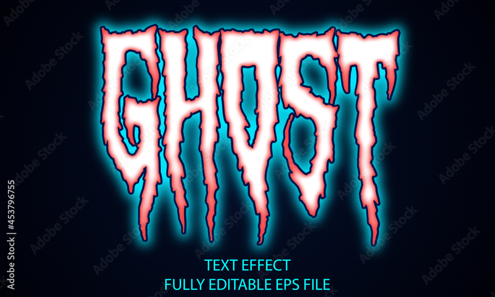 Vetor de Ghost text effect, Halloween text effect, scary text effect ...