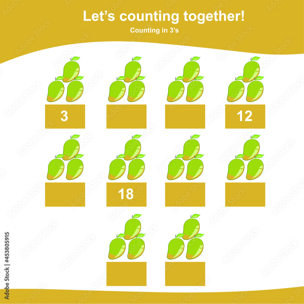 Counting Mango for children. Fruit Counting Math Worksheet. Counting in ...