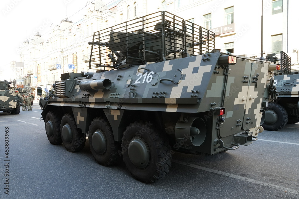 Combat module with a screen New armored personnel carrier at the parade ...