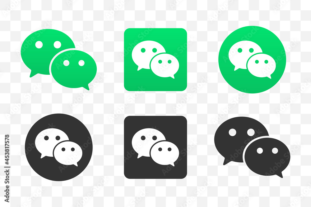 Wechat logo collection in different style on a transparent background ...