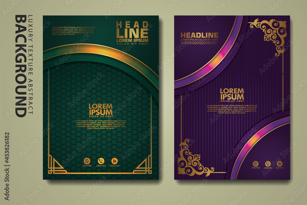 Vector set of cover design template with luxurious color, shine effect ...