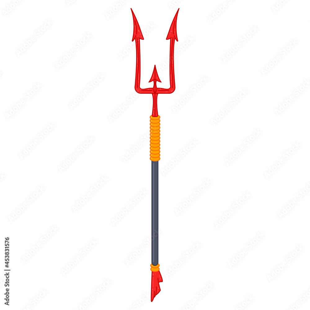 Devil fork vector cartoon illustration isolated on a white background ...