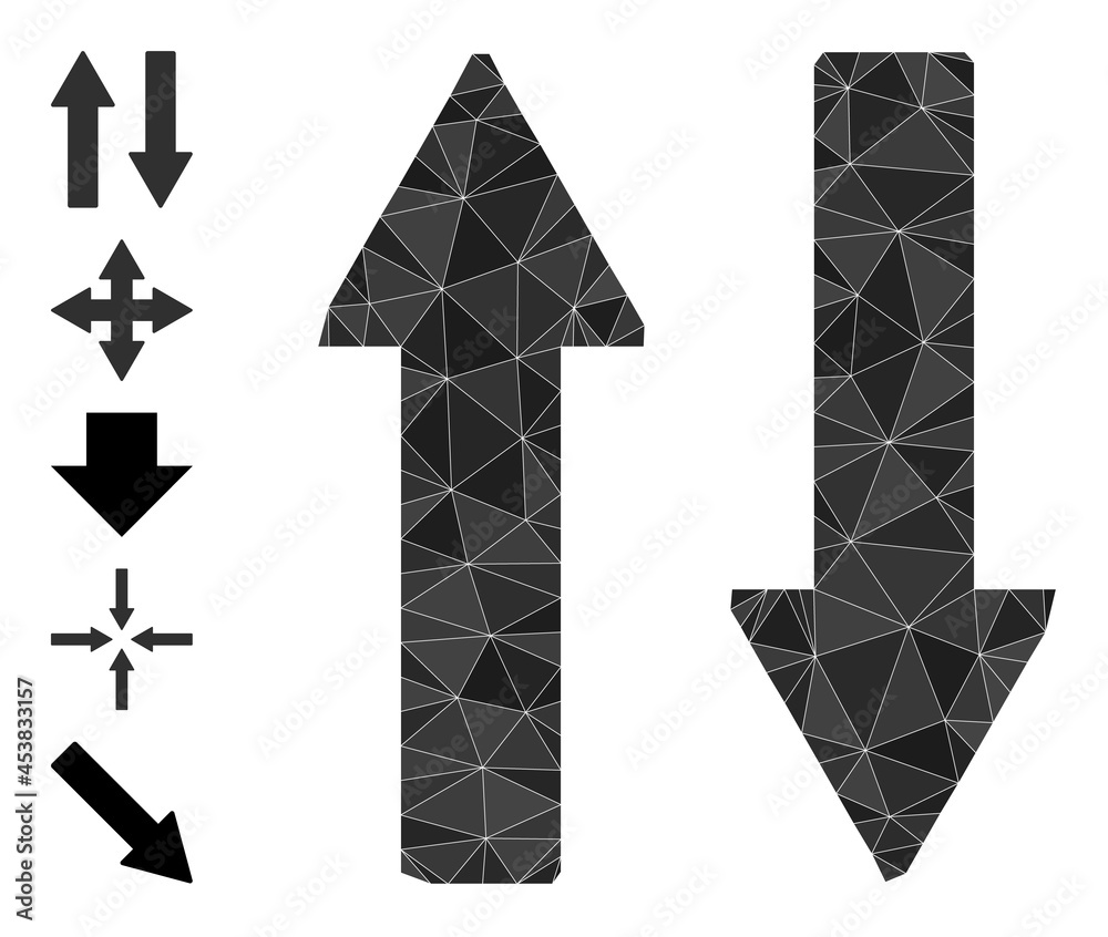 Triangle vertical exchange arrows polygonal symbol illustration, and ...