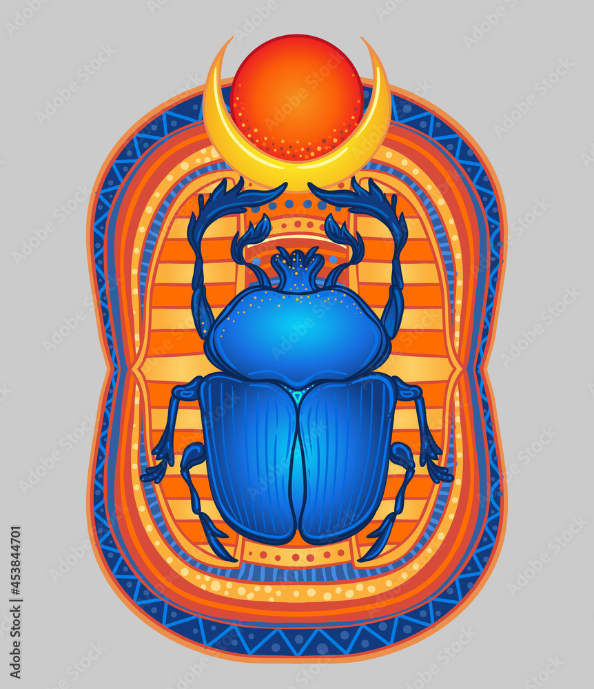 Scarabaeus sacer, Dung beetle. Sacred symbol of in ancient Egypt ...