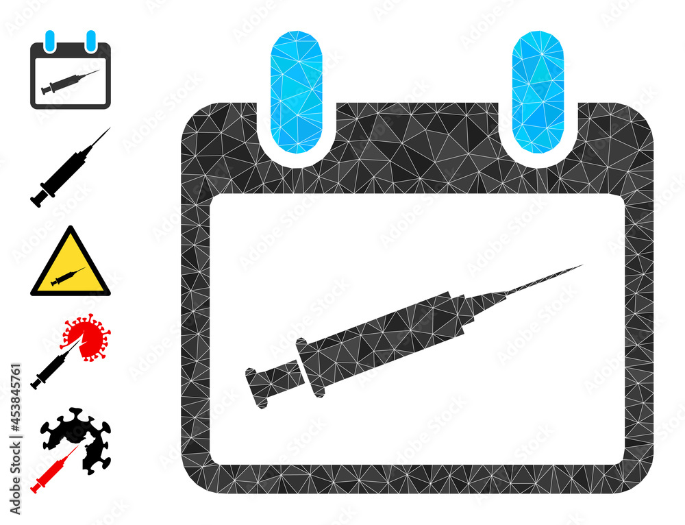 Triangle vaccination calendar polygonal 2d illustration, and similar ...