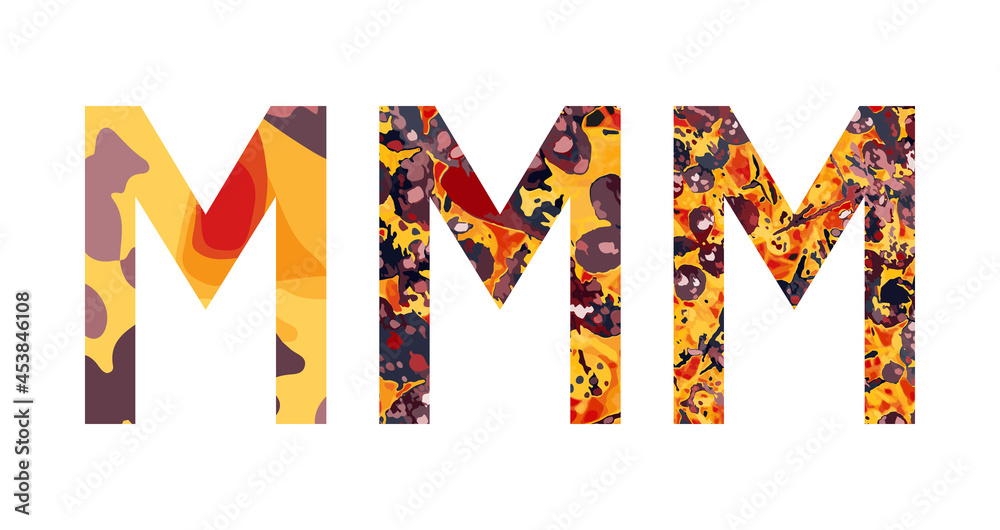 Font for your design. Letter M part of abc letters. Modern vector ...