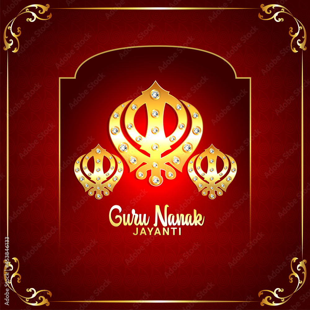 Vector illustration of guru nanak dev ji for happy guru nanak ...