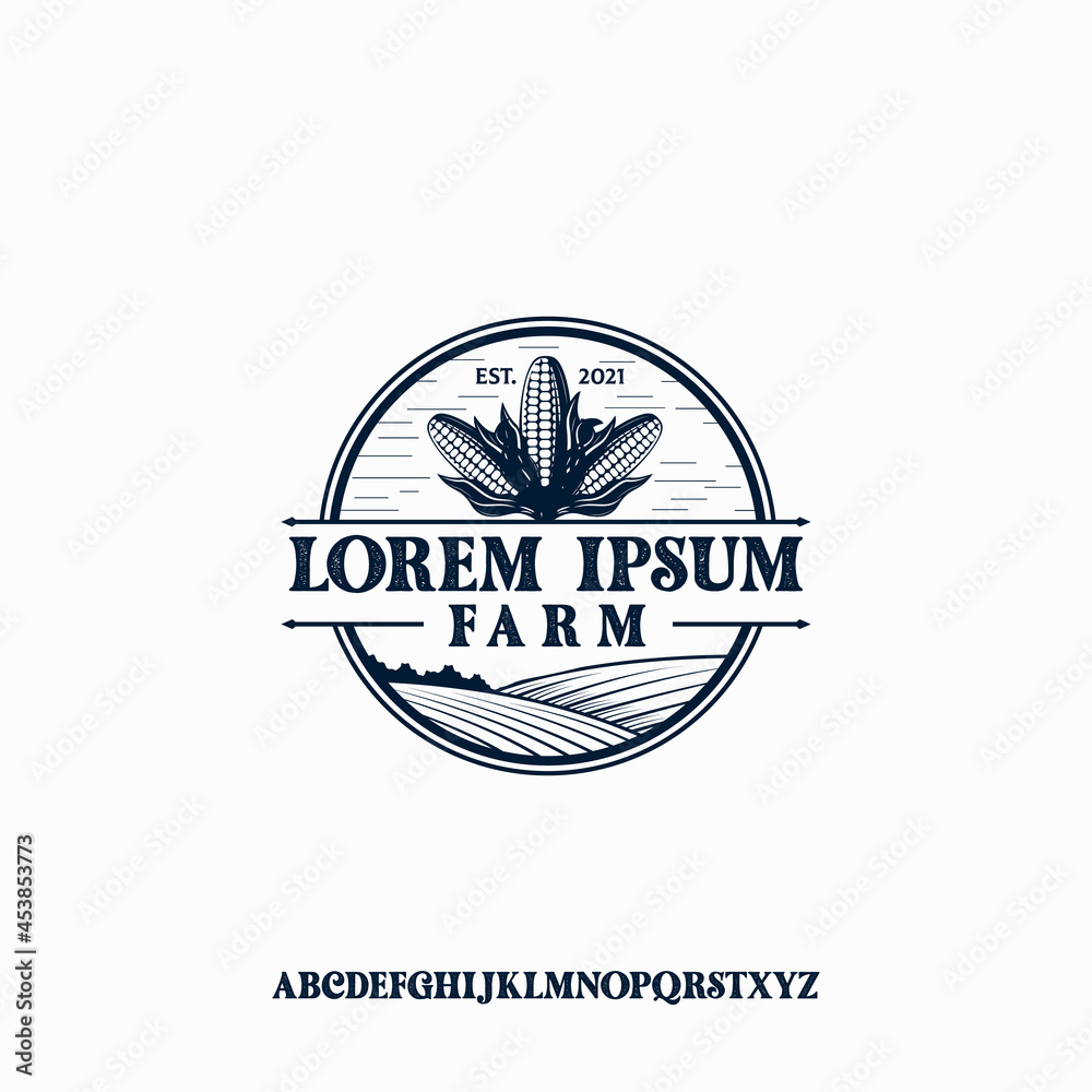 vintage farm logo typography included Stock Vector | Adobe Stock