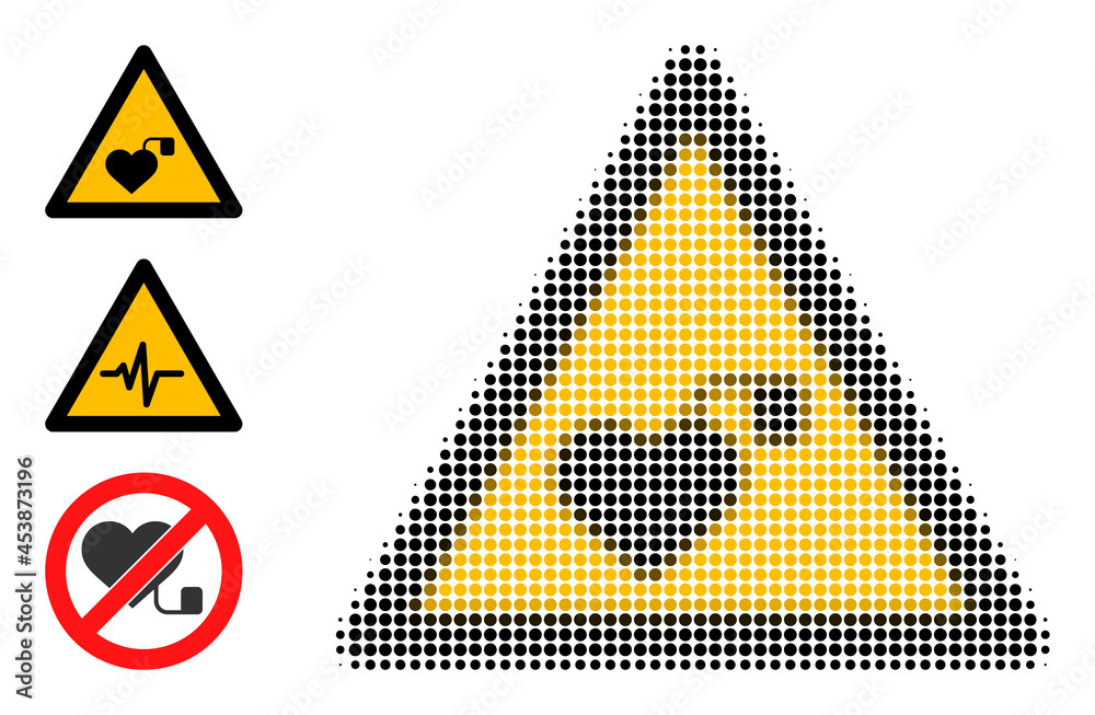 Halftone pacemaker warning. Dotted pacemaker warning constructed with ...