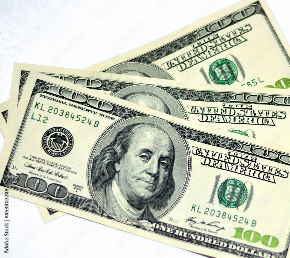 Benjamin Franklin 100 Dollar Bill Stacks