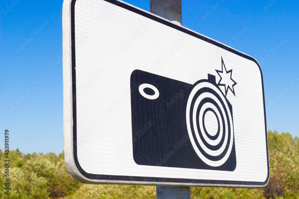Road sign Photo and video recording. Organization of traffic on the ...