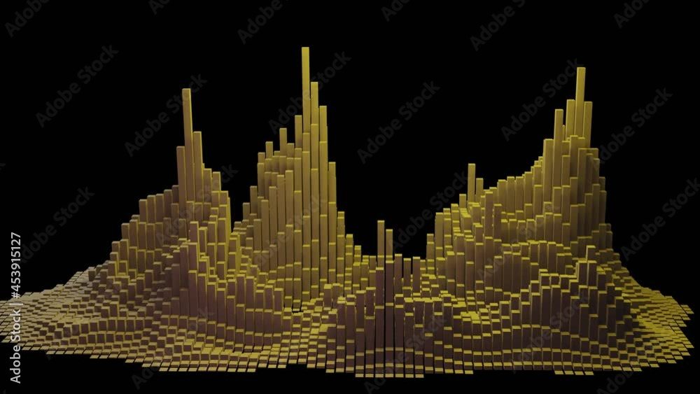 Colorful Bar graphs rising , falling . Transforming rectangular blocks ...
