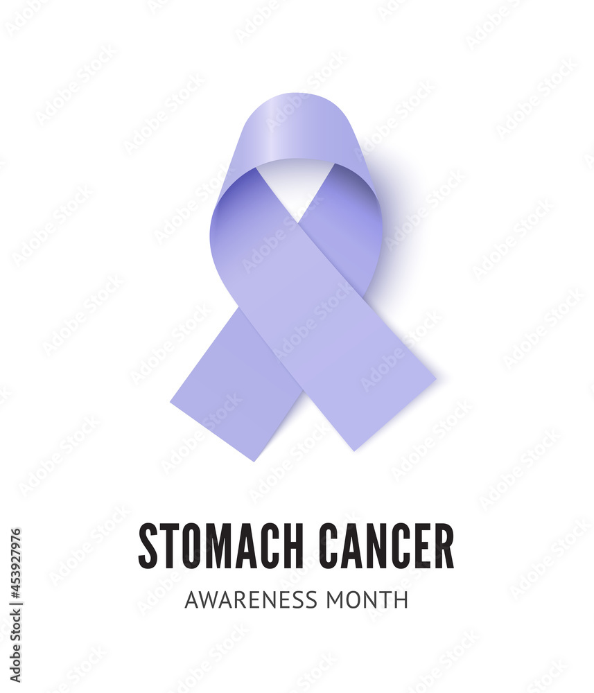Stomach cancer awareness ribbon vector illustration isolated on white ...