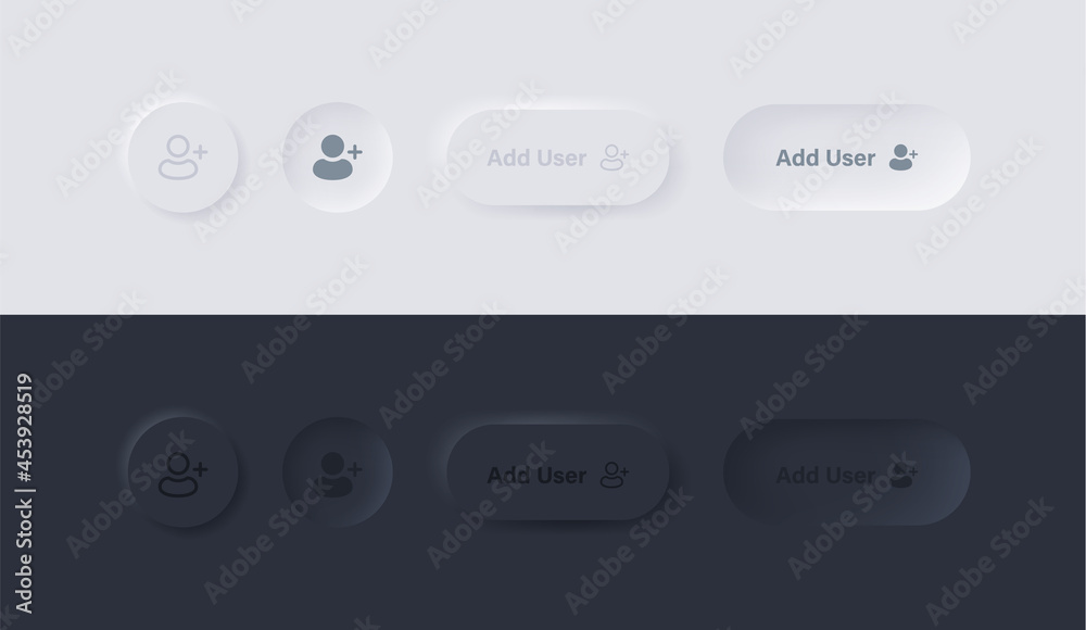 Add new user icon button with neumorphism design. user profile symbol ... Add new user icon button with neumorphism design. user profile symbol ...