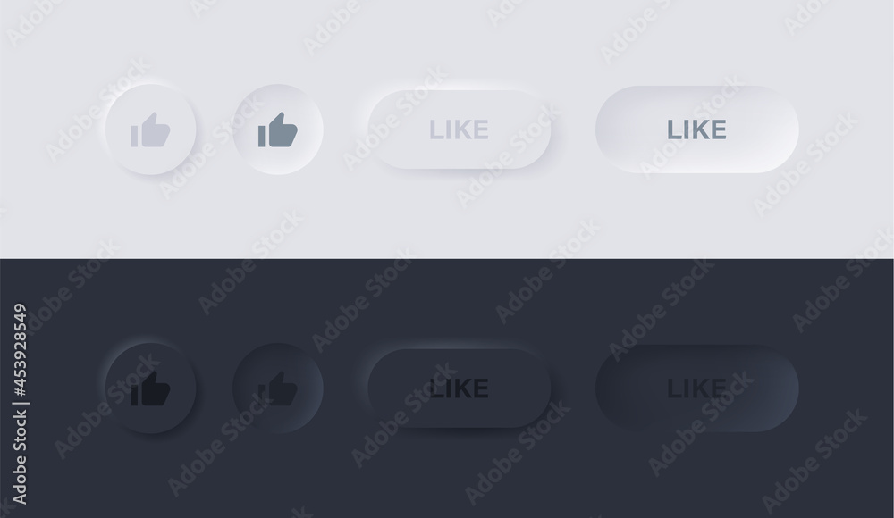like icon button with neumorphism design - ui buttons interface Stock ...