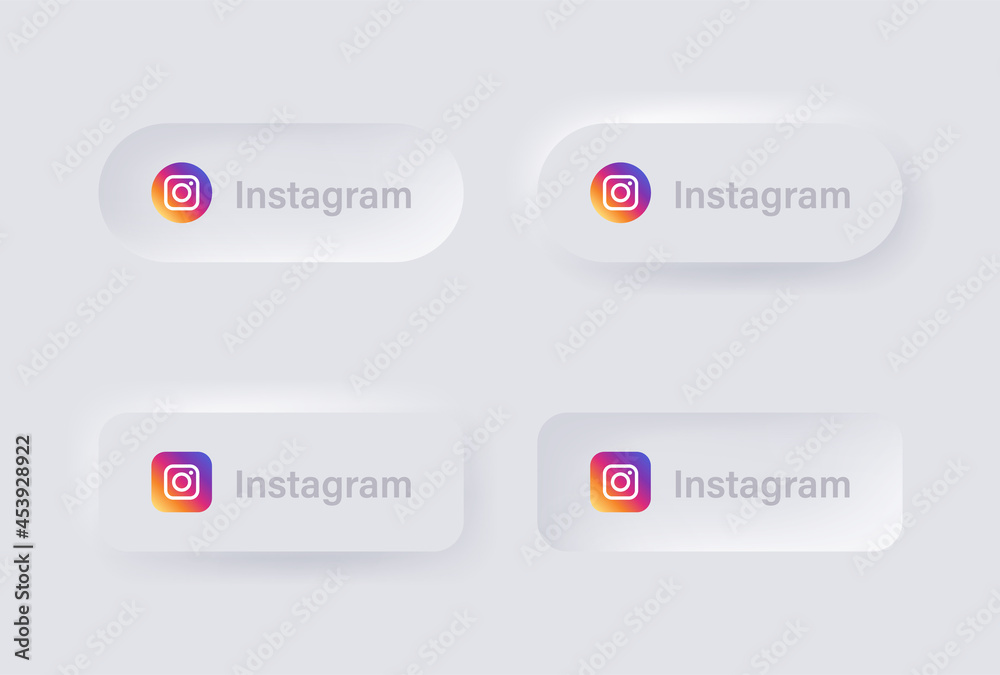 instagram logo banner for social media icons in neomorphism buttons ...