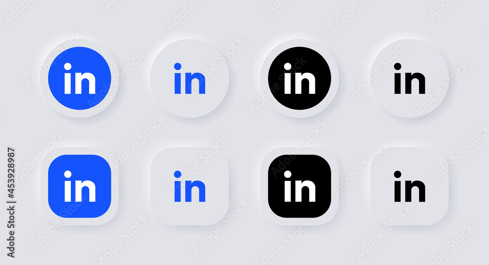 Vetor de linkedin logo for social media icons in neomorphism buttons ...