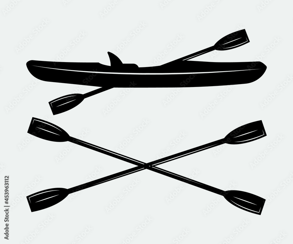 kayak Printable Vector Illustration.Kayaking silhouettes vector. Stock ...