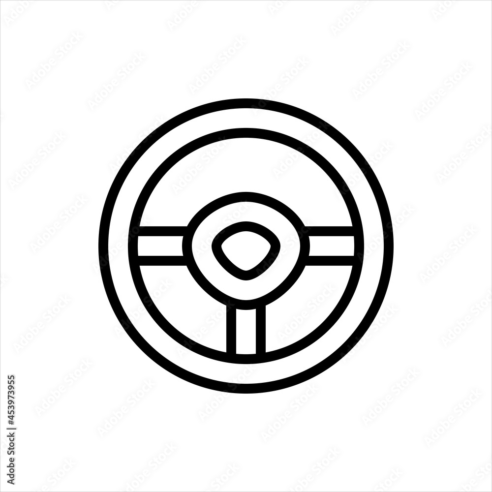 Pixel perfect black thin line icon of a car steering wheel. Editable ... Pixel perfect black thin line icon of a car steering wheel. Editable ...