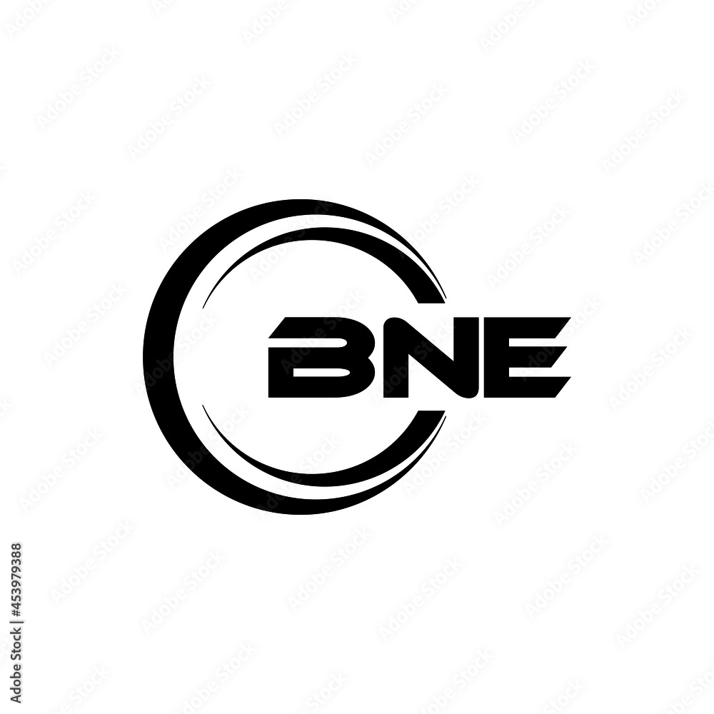 BNE letter logo design with white background in illustrator, vector ...