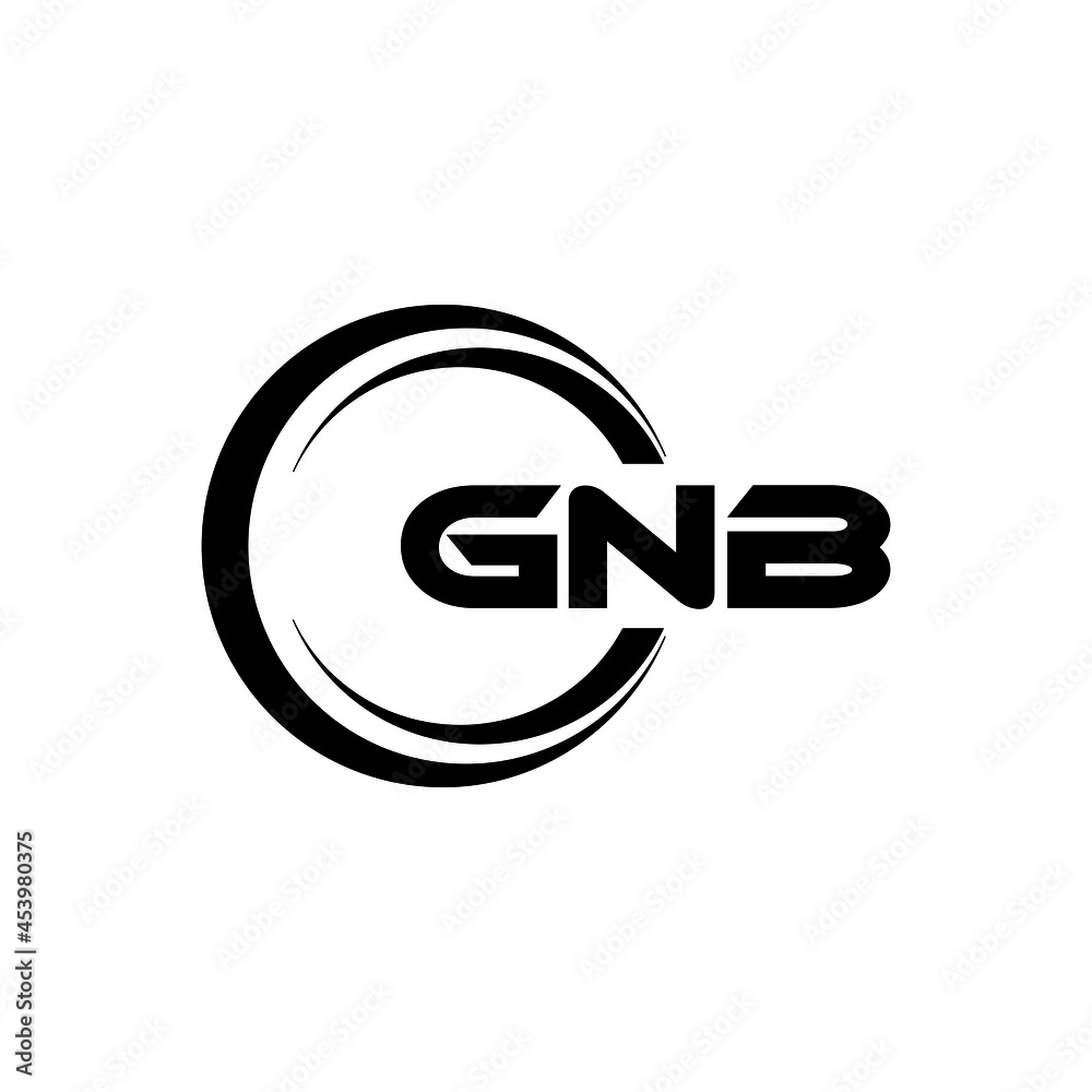 GNB letter logo design with white background in illustrator, vector ...