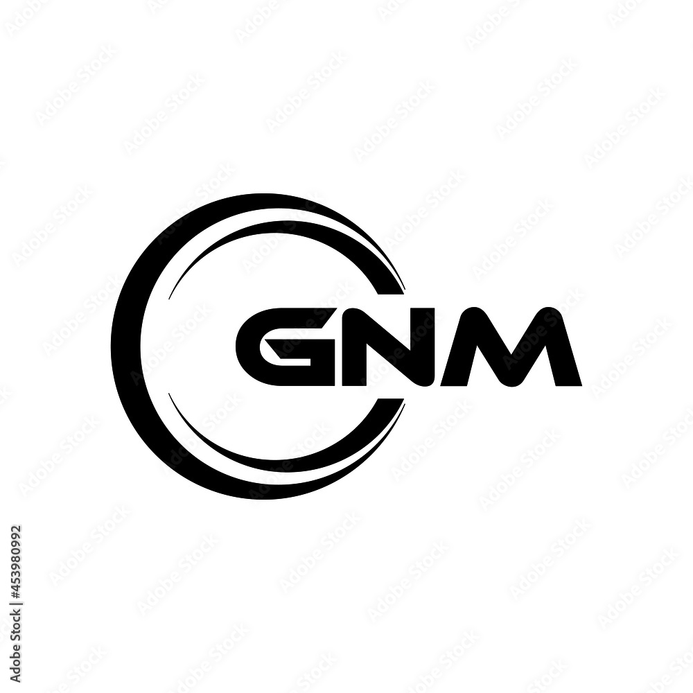 GNM letter logo design with white background in illustrator, vector ...