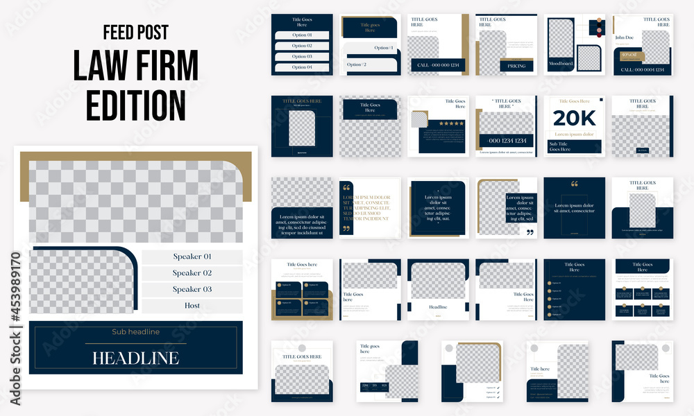 Set of editable social media instagram post law firm, lawyer, attorney ...