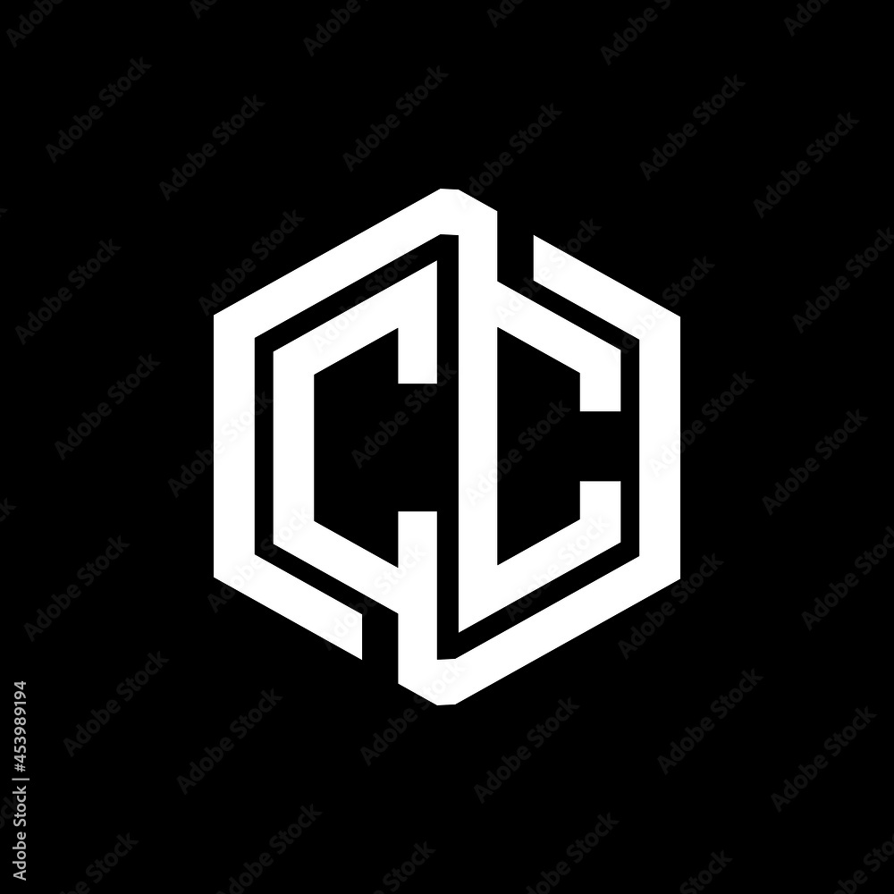 CC letter logo design with black background in illustrator, vector logo ...