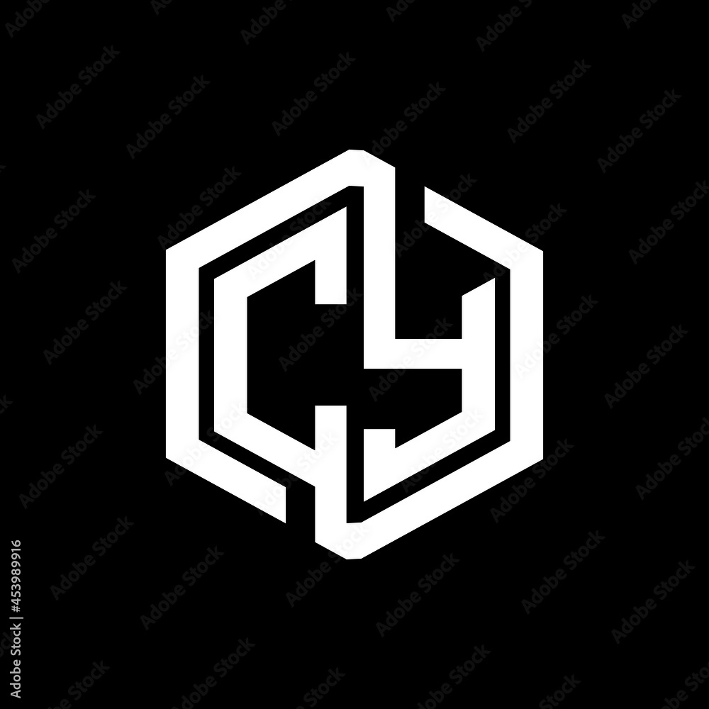 CY letter logo design with black background in illustrator, vector logo ...