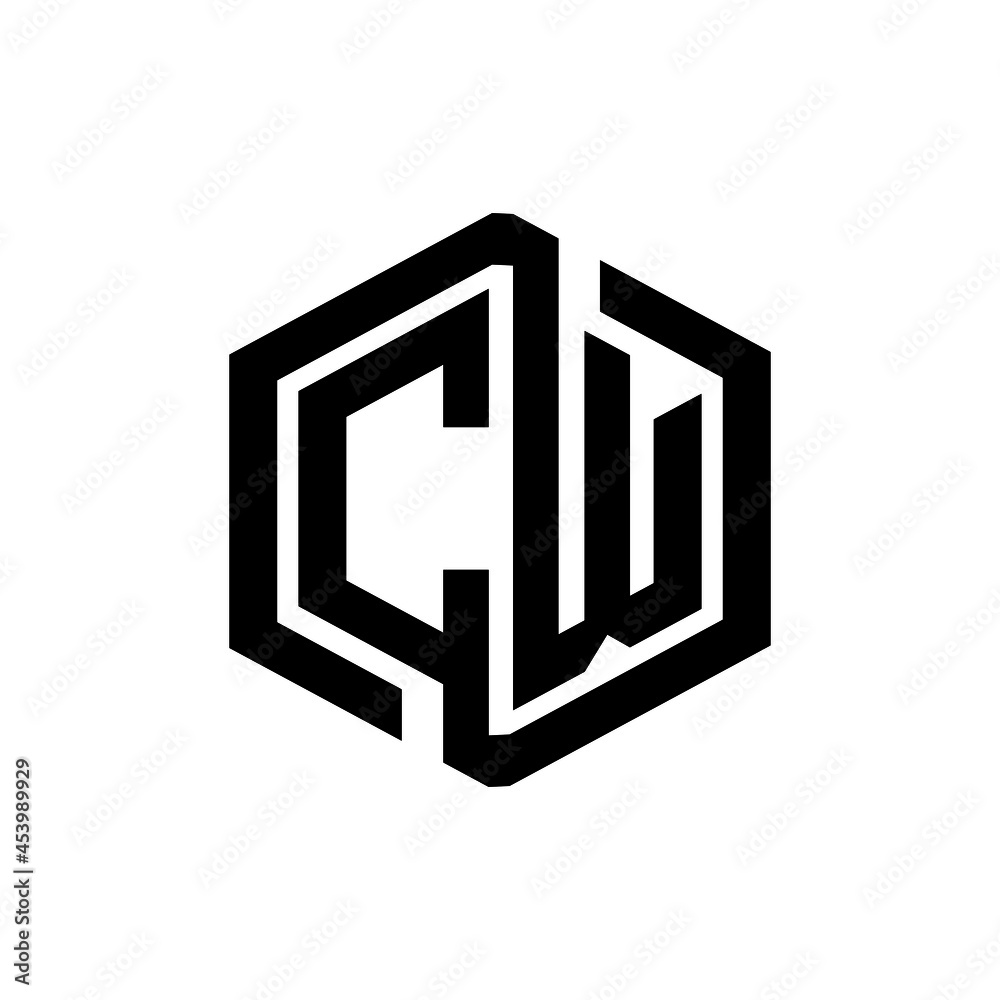Vecteur Stock CW letter logo design with white background in ...