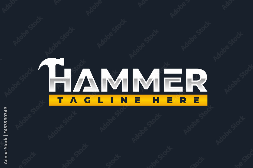 hammer logo typography Stock Vector | Adobe Stock